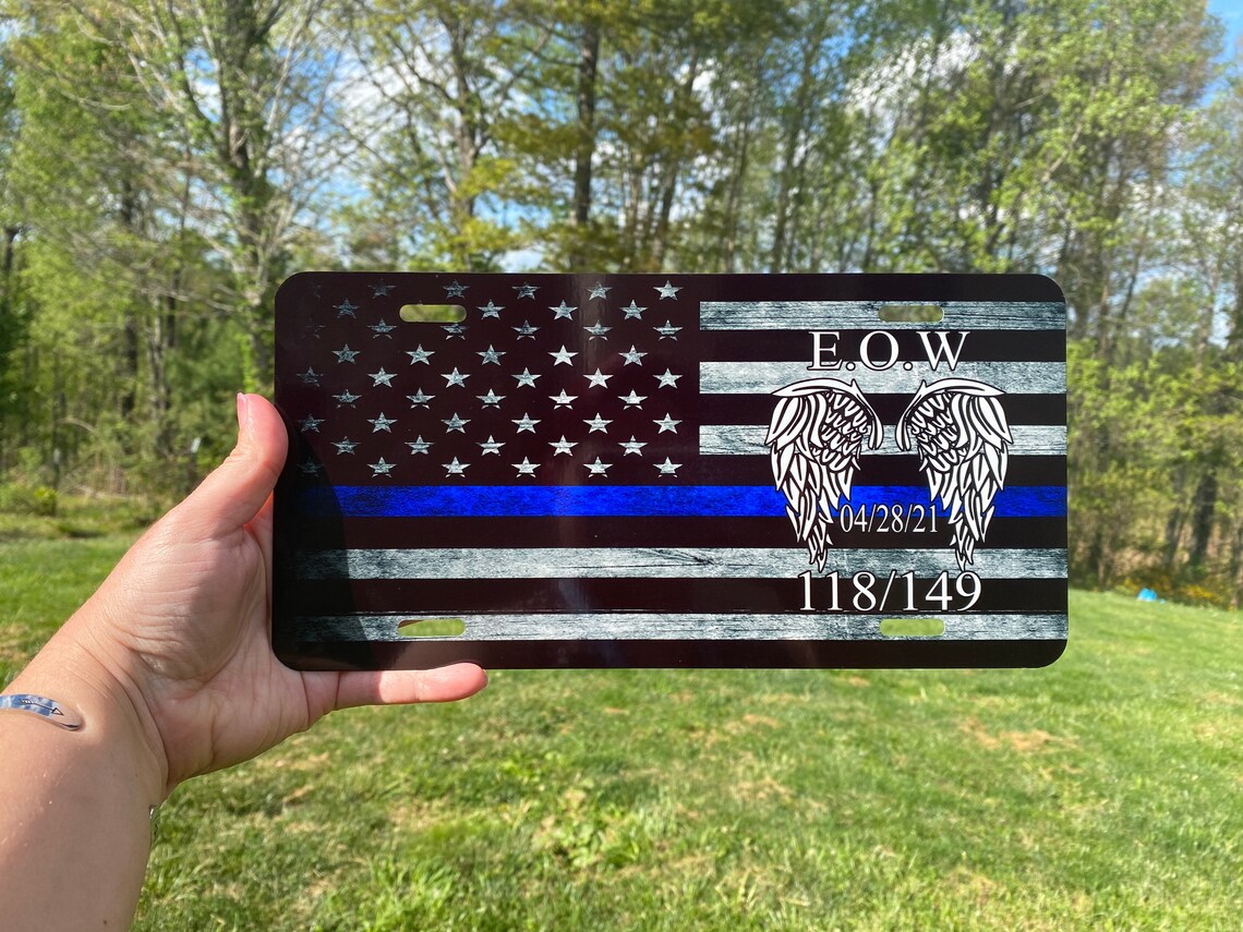 12x6 high quality fallen officer license plate/ EOW/ law | Etsy