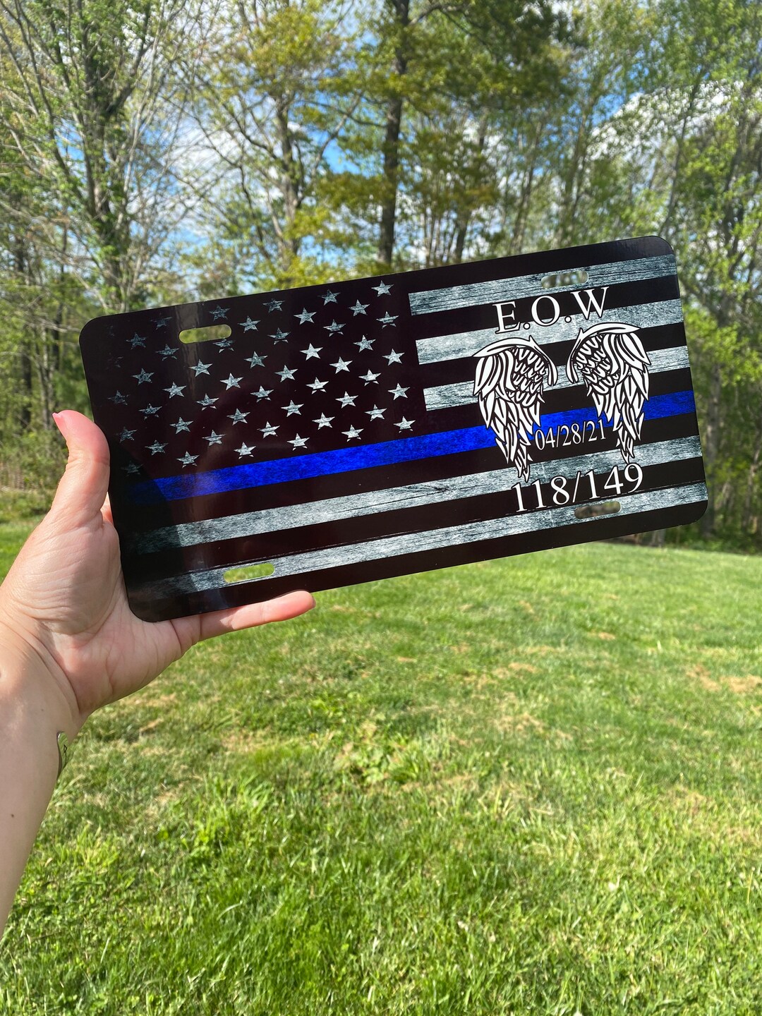 12”x6” High Quality Fallen Officer License Plate/ EOW/ Law Enforcement ...