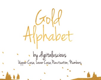 Gold lettering font | Etsy
