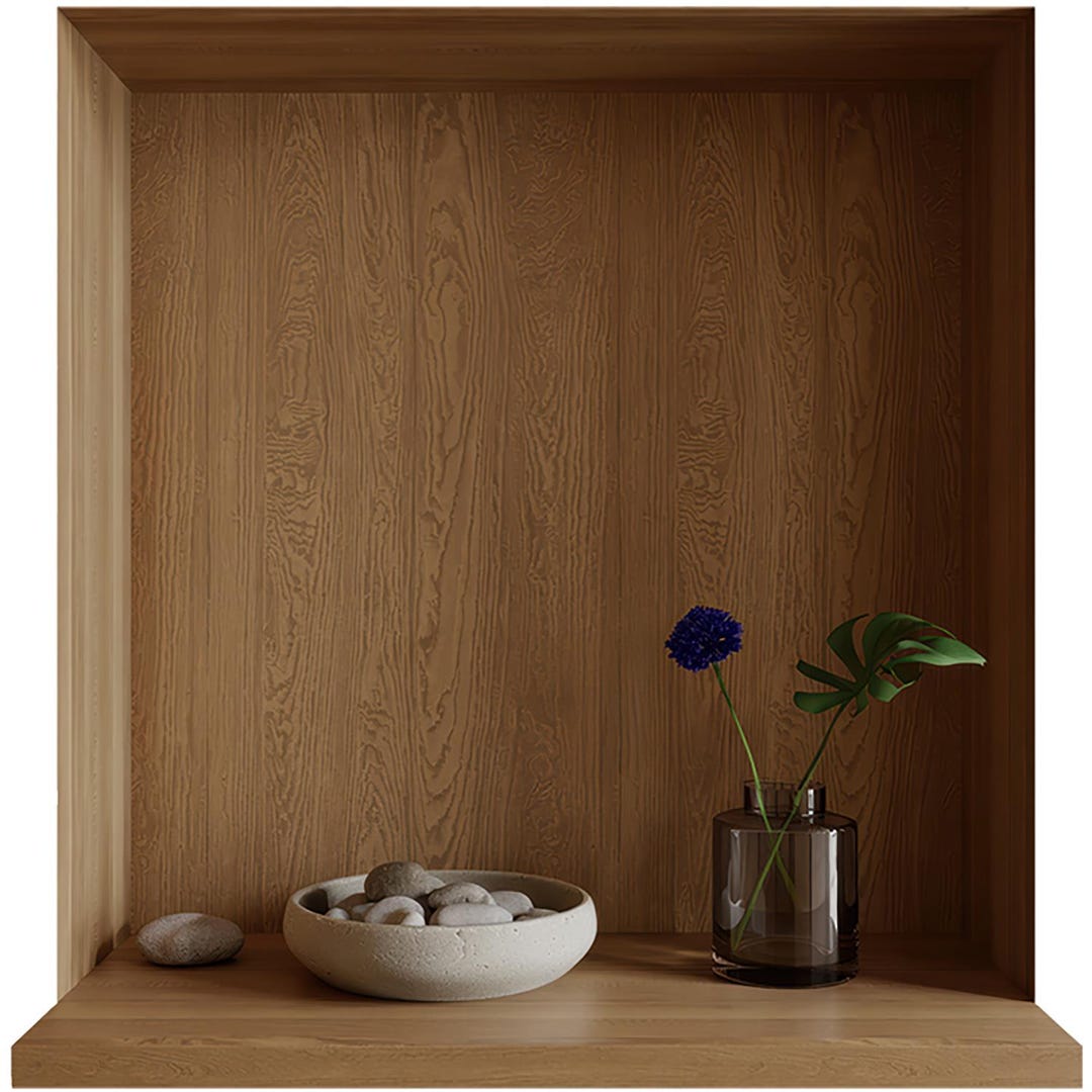 3D Recess in the Wall Sticker - Natural Decorations, Brown Self ...