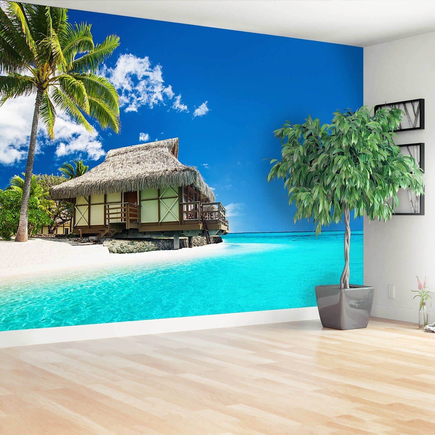 Bungalow Beach Traditional or Removal Wall Mural | Wallcovering ...