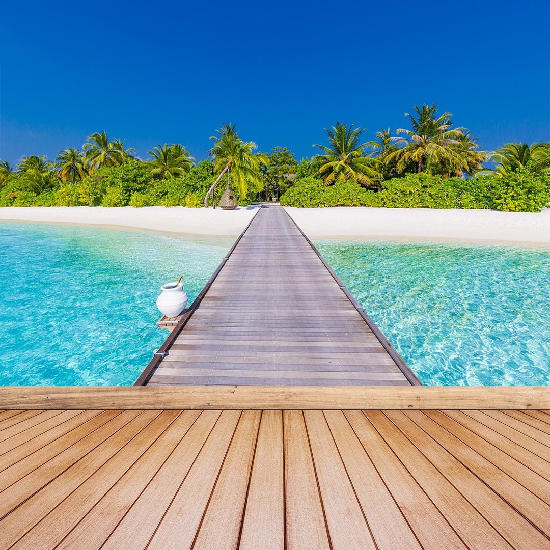 Beach Palm Trees Vinyl or Self-adhesive Mural | Wallcovering Amazing ...