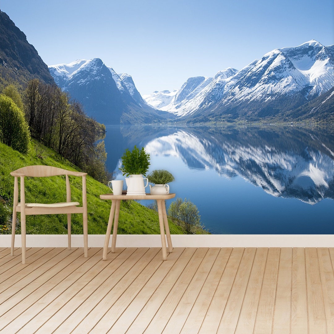 Fjord in Norway Reusable or Traditional Photo Wallpaper | Mural ...