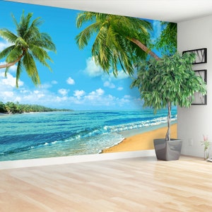 Beach Ocean Self Adhesive or Paste & Glue Wallpaper | Mural Beach Ocean ...