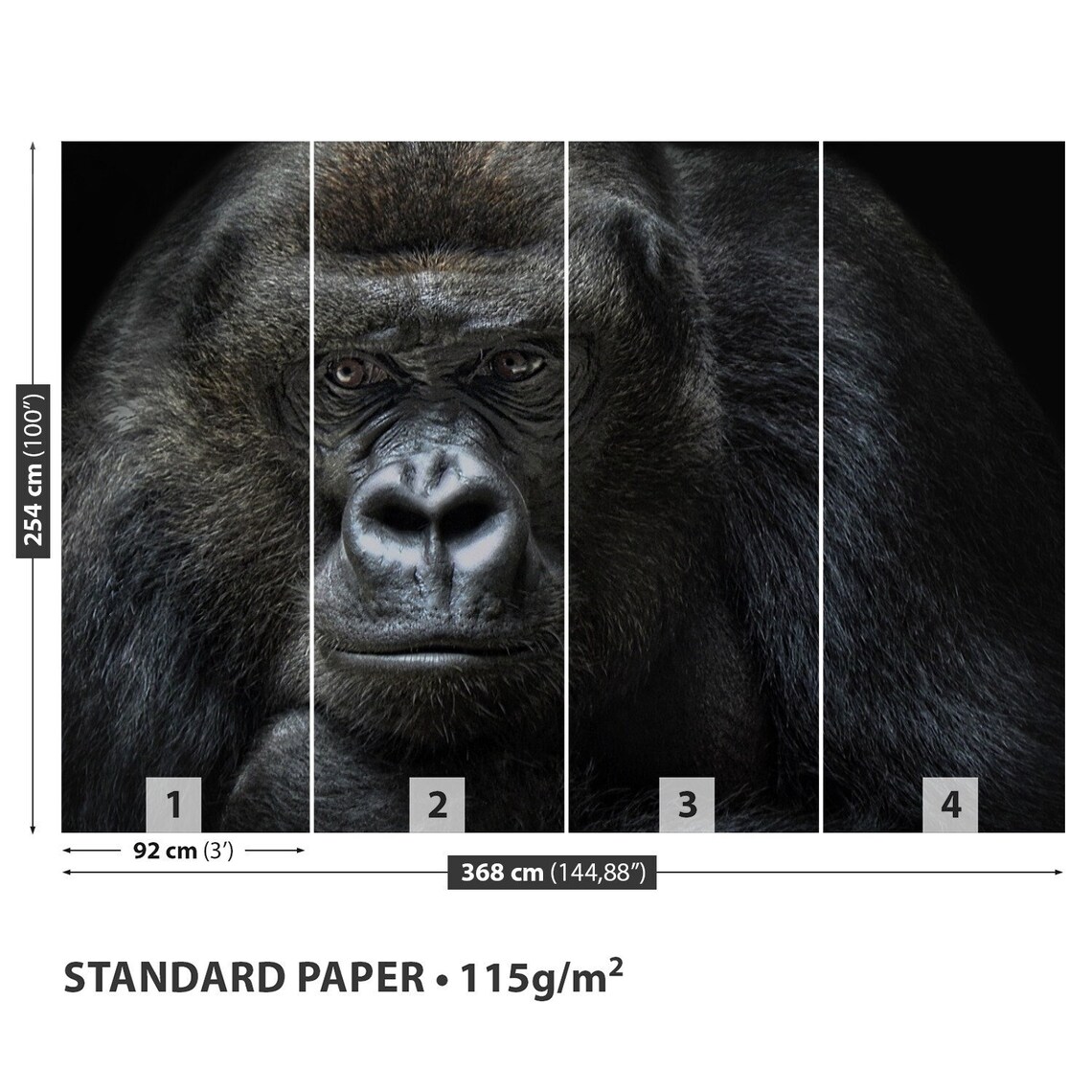 Gorilla Ape Vlies or Self-adhesive Photo Mural | Wallpaper Gorilla ...