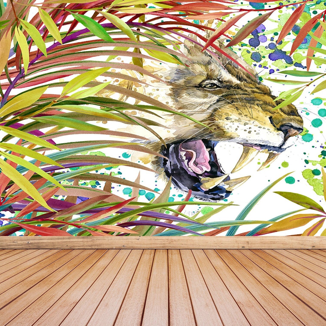 Lion Self Adhesive or Paste and Glue Photo Wallpaper | Wallcovering ...
