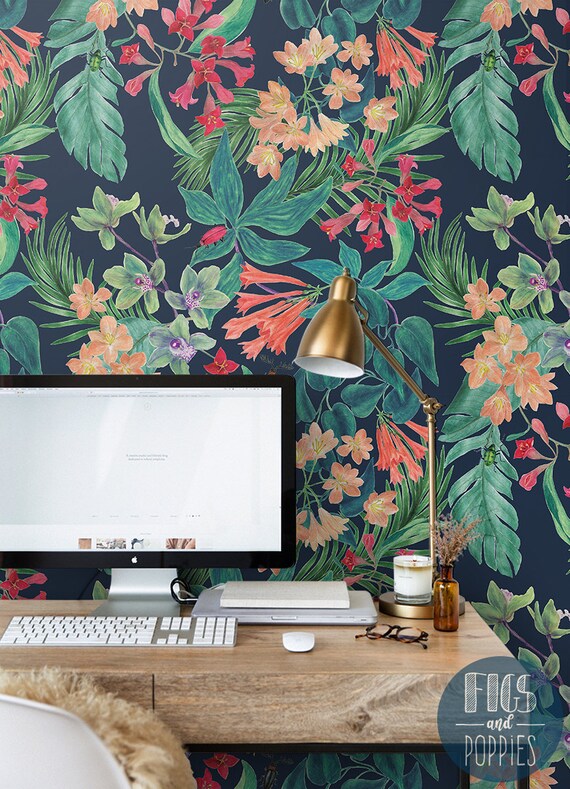 Wallpaper Home Décor Leaves Removable Wallpaper Pattern #243 etna.com.pe