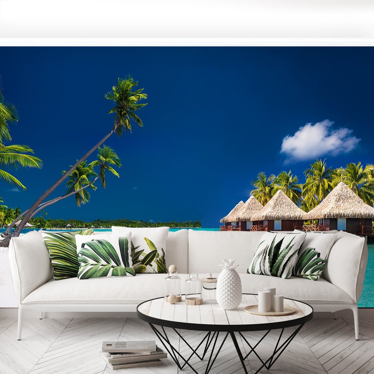 Beach Palm Trees Peel and Stick or Classic Glue Mural | Wallcovering ...