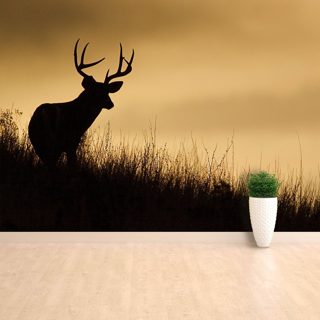 Deer at Dusk Peel&stick or Non-woven Photo Wallpaper | Wallcovering ...