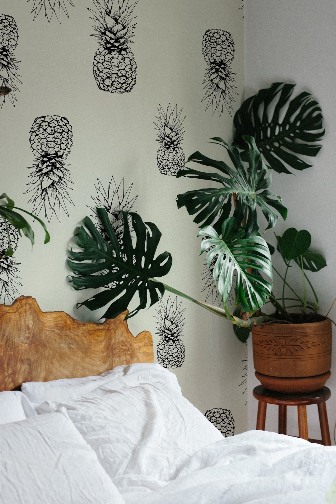 Removable Wallpaper, Pineapple Simple Wallpaper, Mural , Removable ...