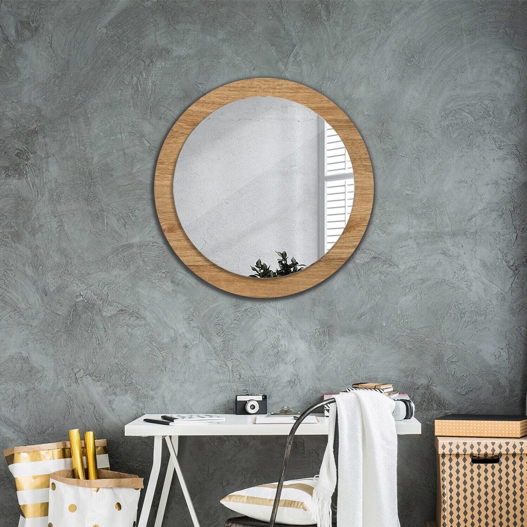 Wood Texture, Brown Frame Mirror, Floral Pattern Mirror, Mirror Frame ...