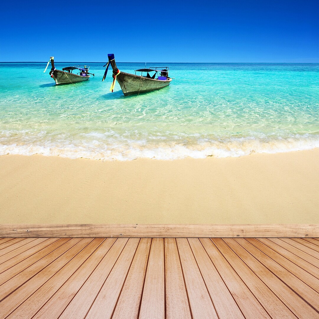 Beach Tropical Sea Repositionable Photo Wallpaper | Wallcovering Beach ...