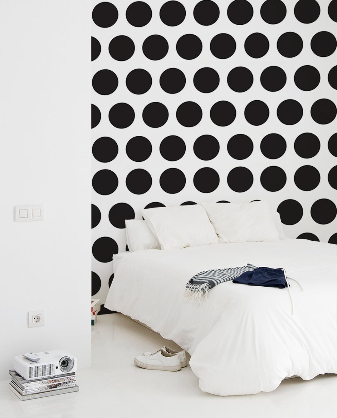 Polka Dot Wallpaper, Dots Pattern, Modern Wallpaper, Black Dots Pattern ...