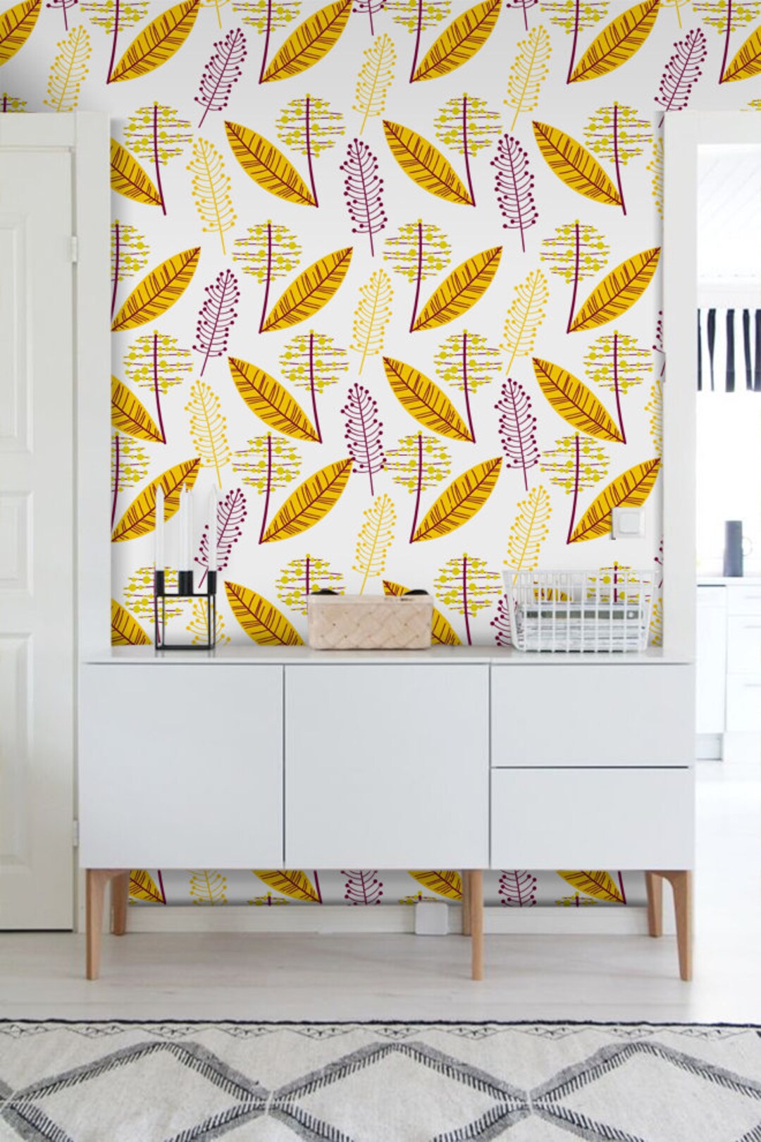 Wallpaper Roll, Removable Wallpaper, Vector Artistic Seamless Pattern ...