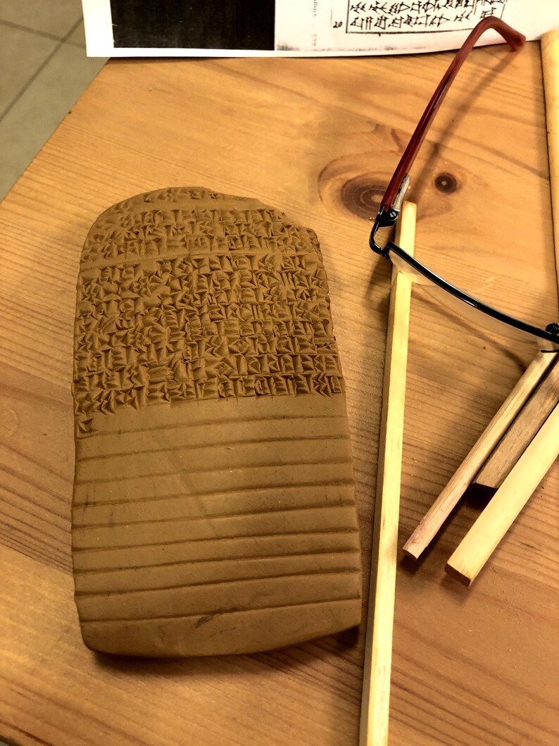 Handmade Sumerian First Love Poem Tablet Replica - Ancient Cuneiform ...