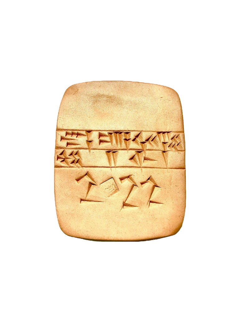 Handmade Sumerian Good Luck Clay Tablet Large - Cuneiform Script - Etsy