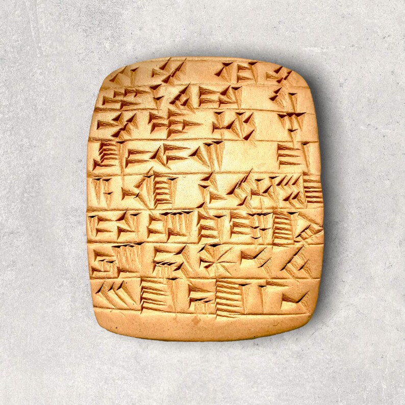 Handmade Sumerian Good Luck Clay Tablet Large - Cuneiform Script - Etsy