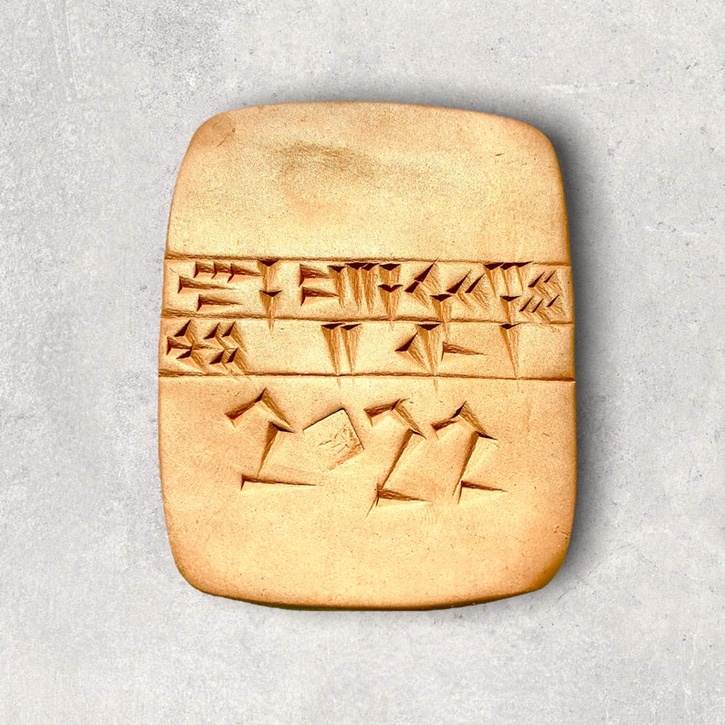 Handmade Sumerian Good Luck Clay Tablet Large - Cuneiform Script - Etsy