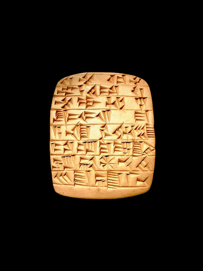 Handmade Sumerian Good Luck Clay Tablet Large - Cuneiform Script - Etsy
