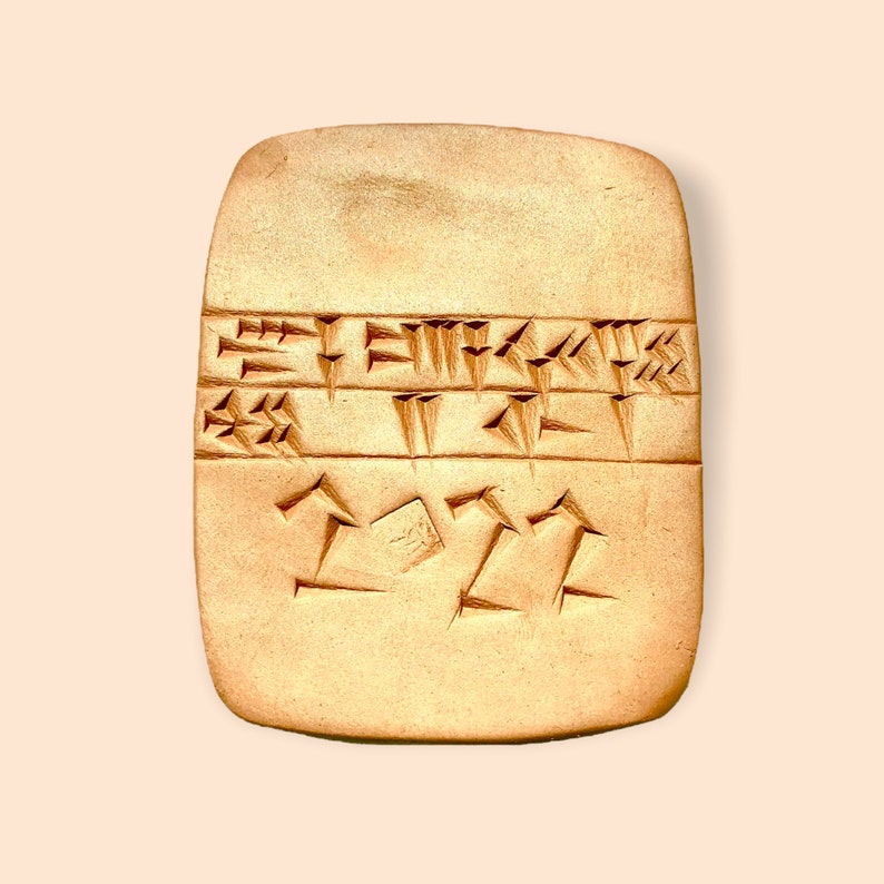 Handmade Sumerian Good Luck Clay Tablet Large - Cuneiform Script - Etsy