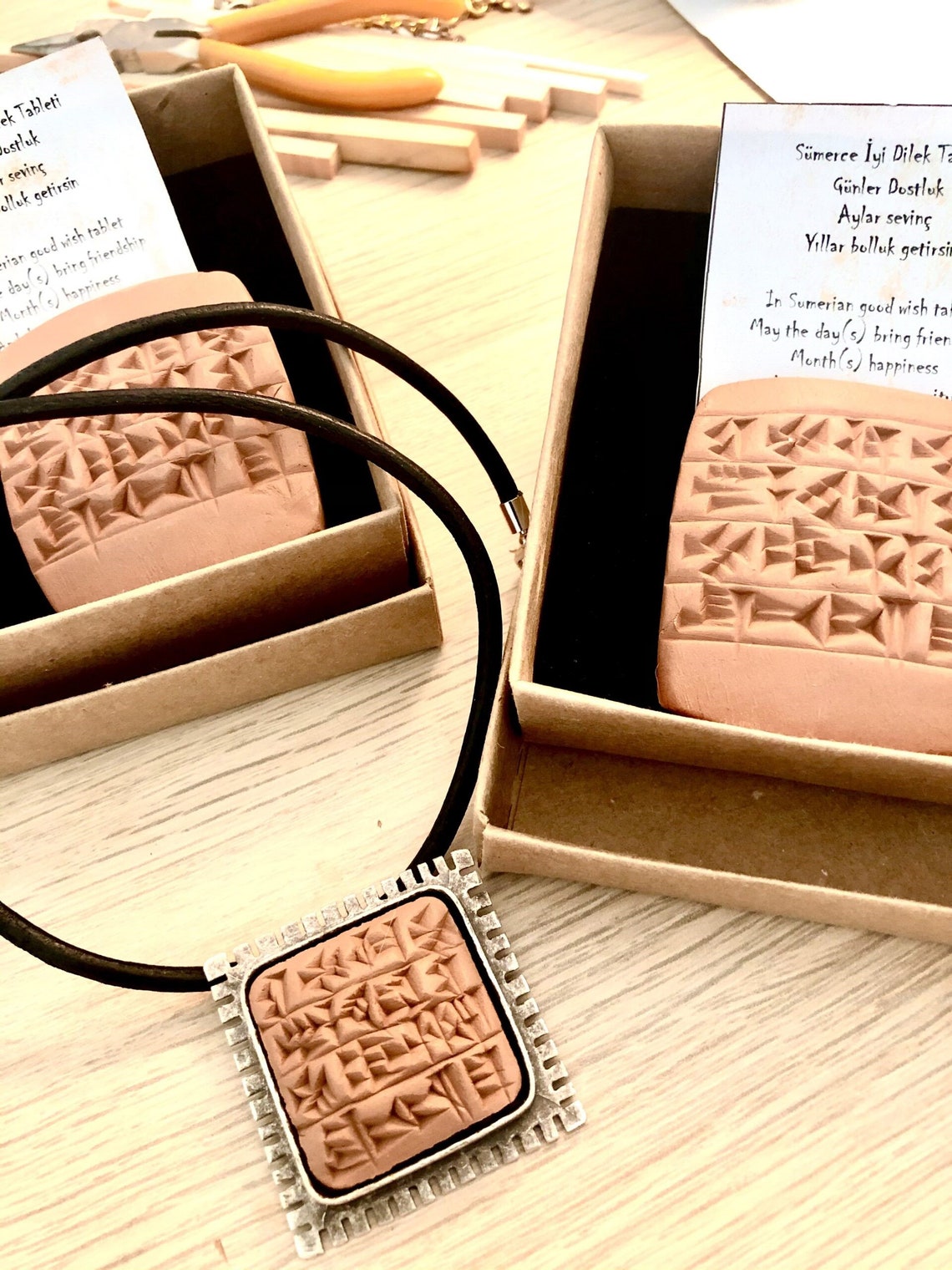 Handmade Sumerian Good Luck Blessing Tablet Small- Ancient Mesopotamian ...