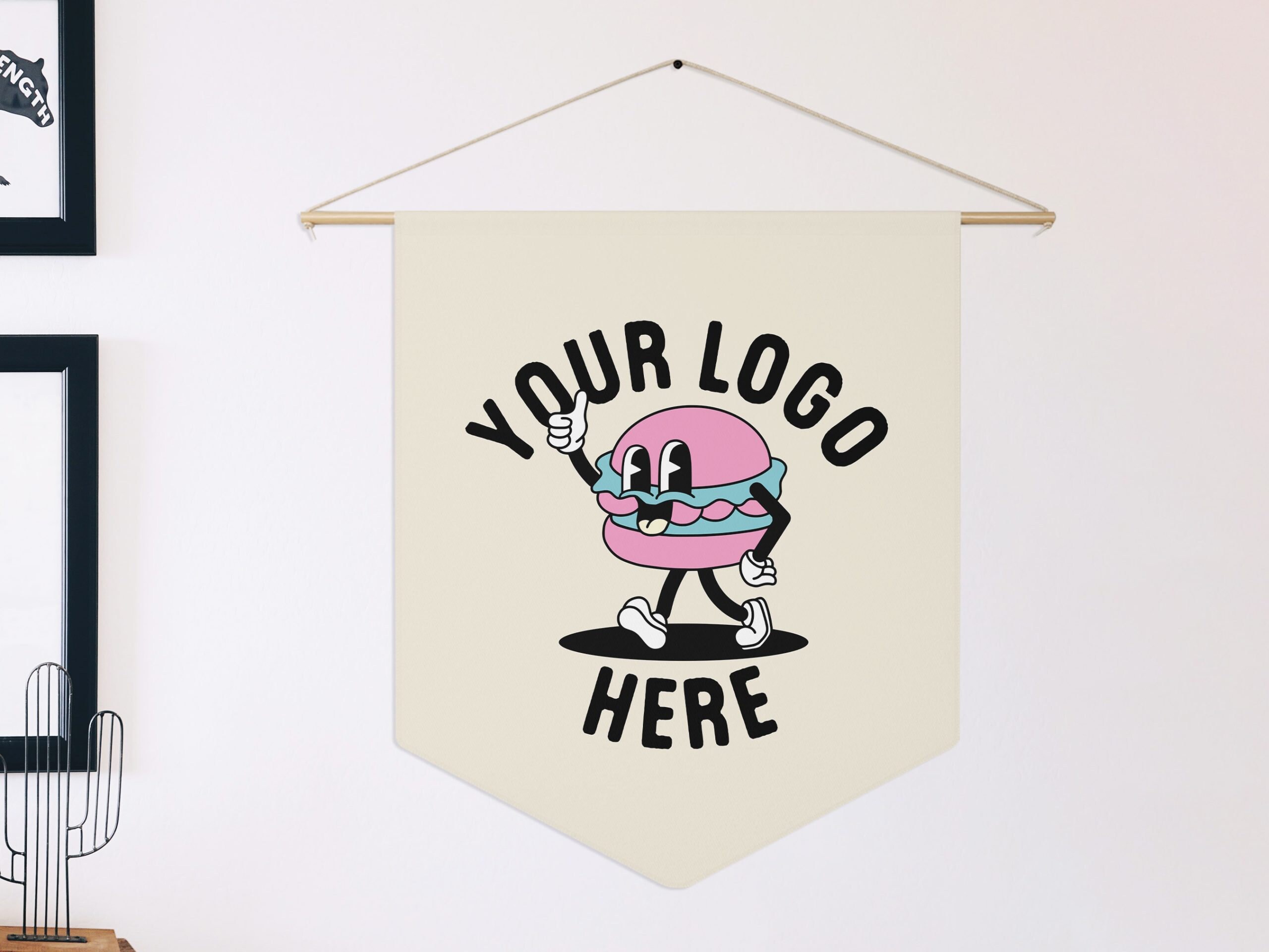 Custom Logo Pennant Banner Company Logo Flag for Small - Etsy