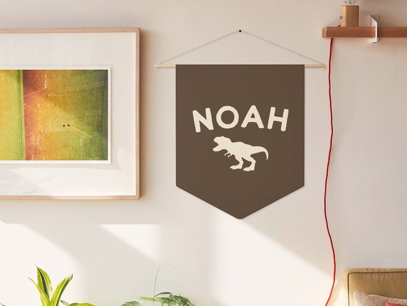 Custom T-rex Dinosaur Name Banner Custom Name Canvas Flag - Etsy
