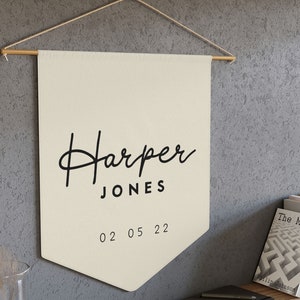 Custom Name & Date Banner Custom Pennant Personalized Name - Etsy