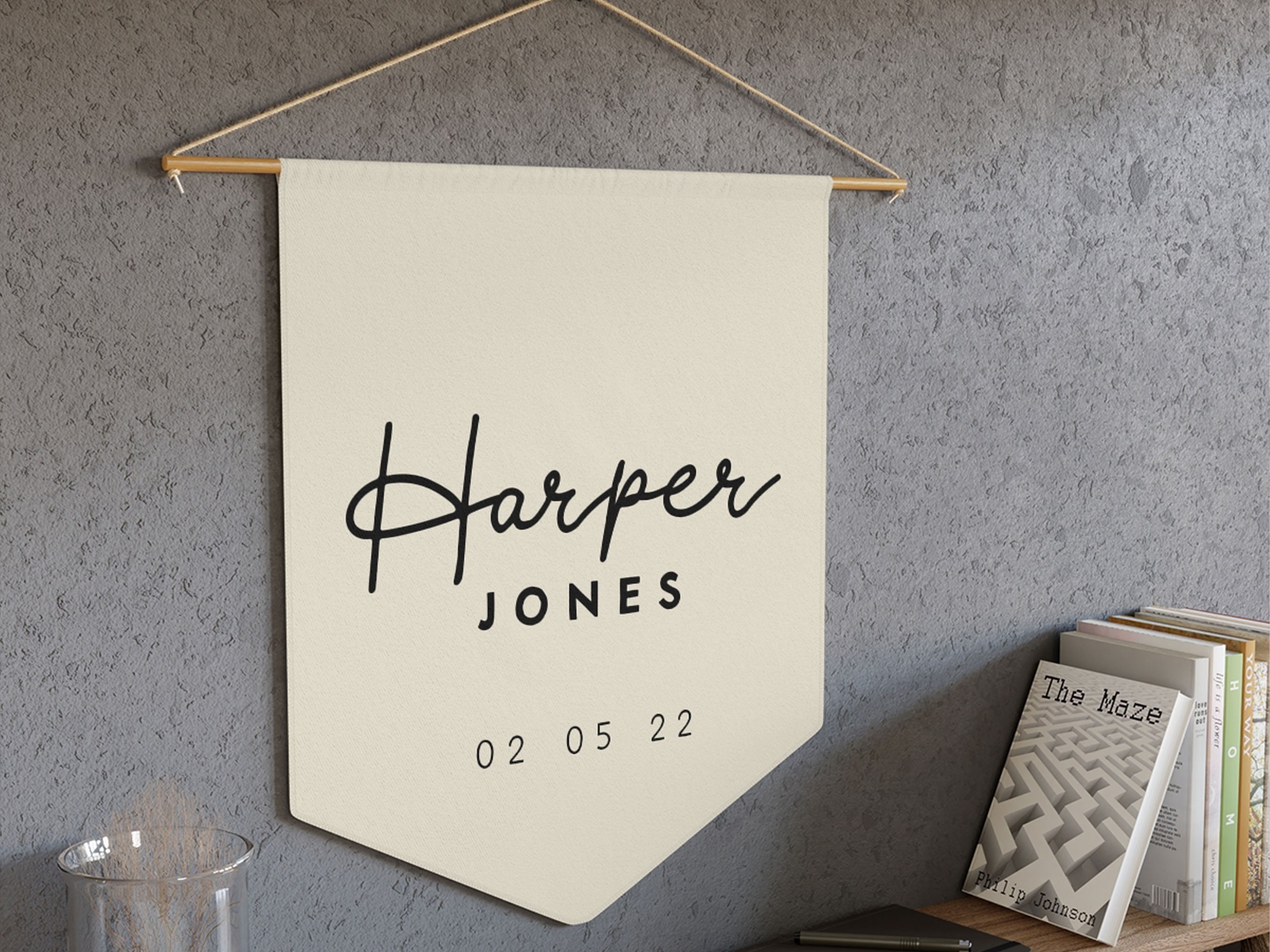 Custom Name & Date Banner Custom Pennant Personalized Name - Etsy