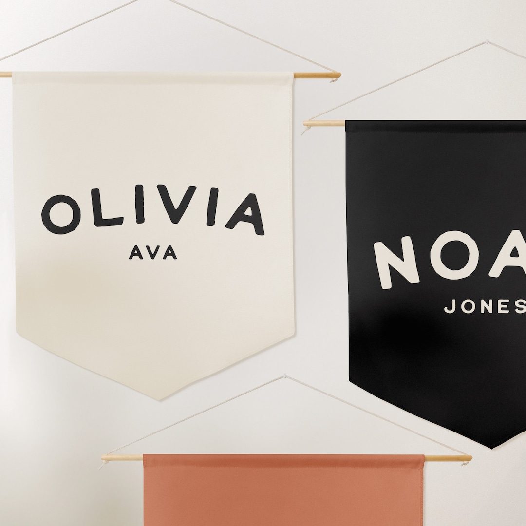 Custom Name Banner | Custom Pennant | Personalized Name Wall Banner ...