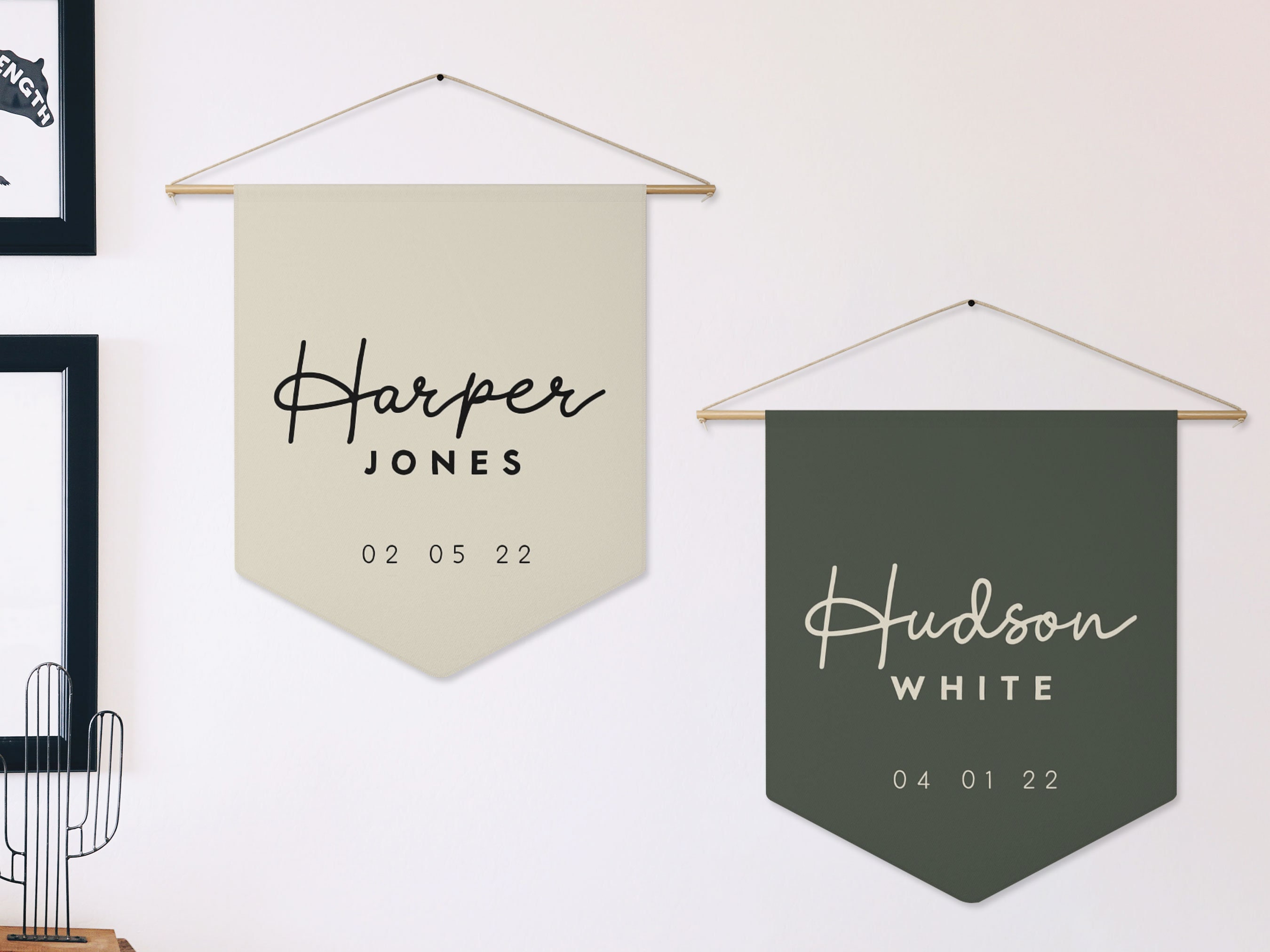 Custom Name & Date Banner Custom Pennant Personalized Name - Etsy