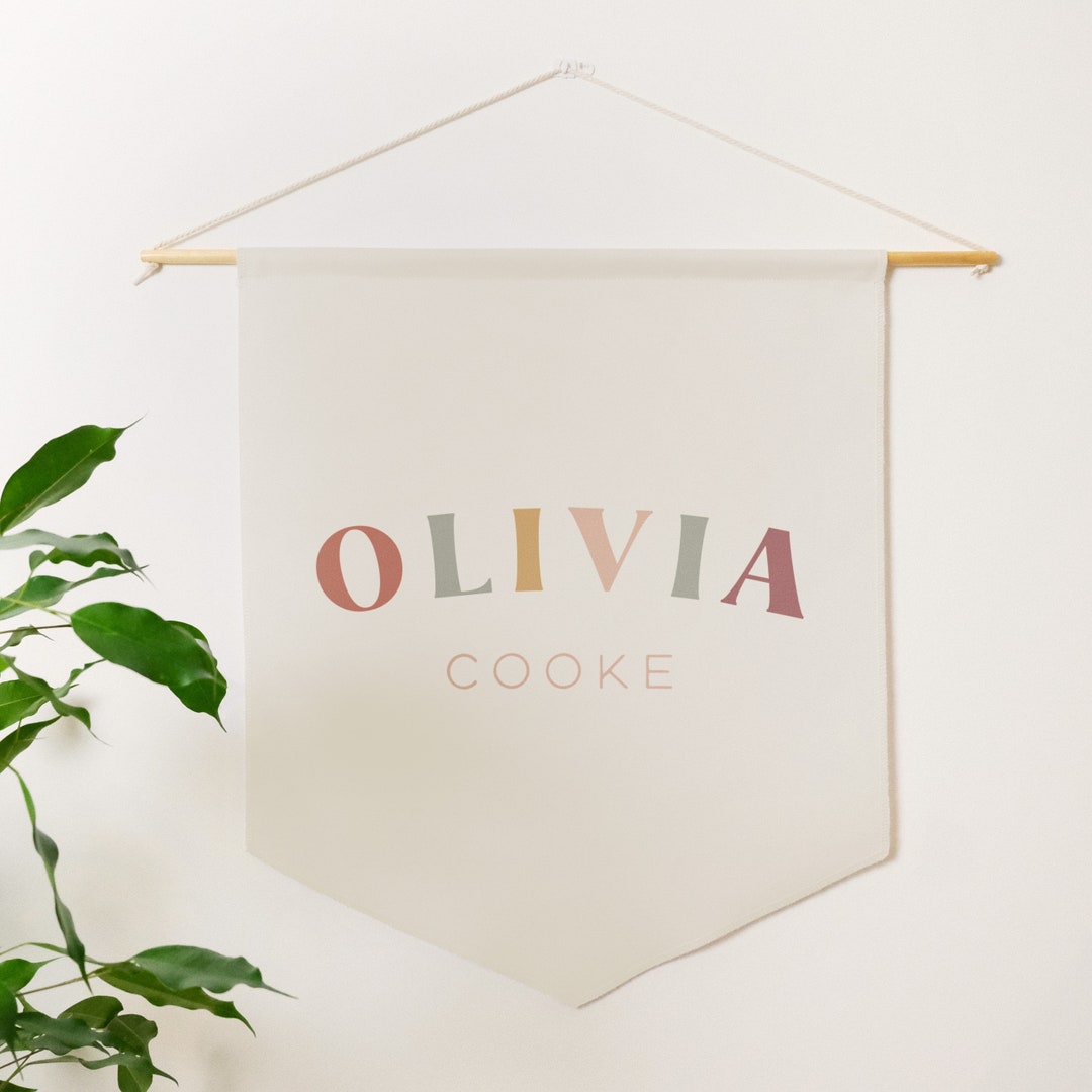 Custom Colorful Name Banner | Custom Pennant | Personalized Name Wall ...