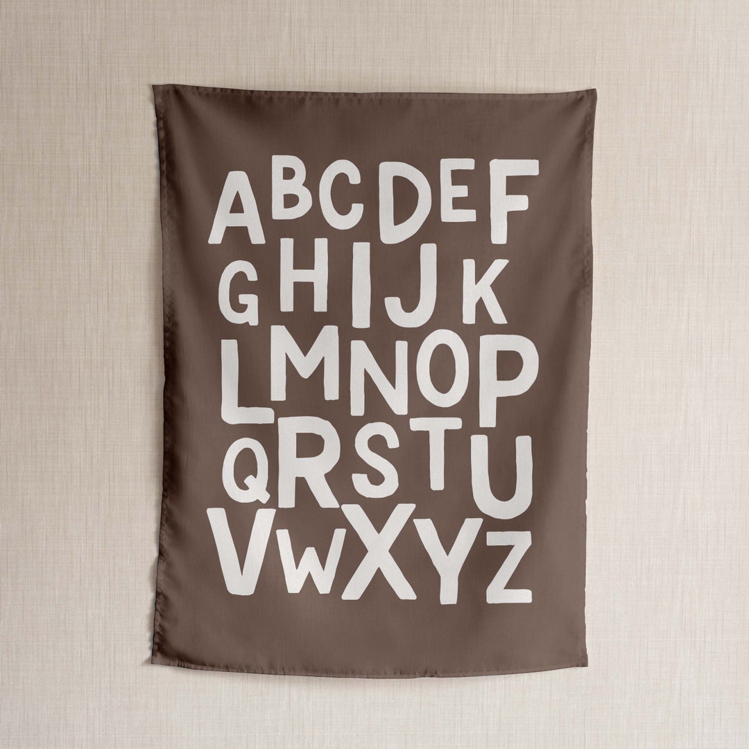 Alphabet Tapestry, Nursery Wall Hanging for Bedroom or Playroom Decor ...