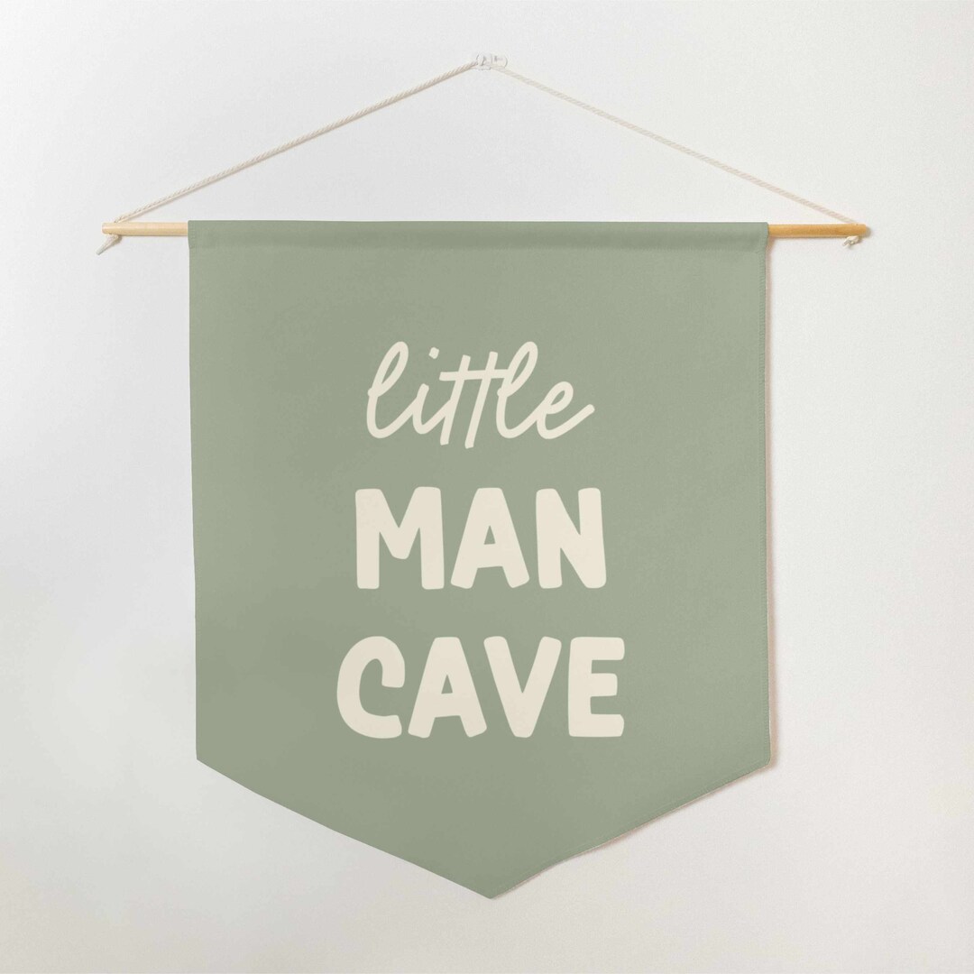 Little Man Cave Banner for Boys Room Decor, Nursery or Bedroom Wall Art ...