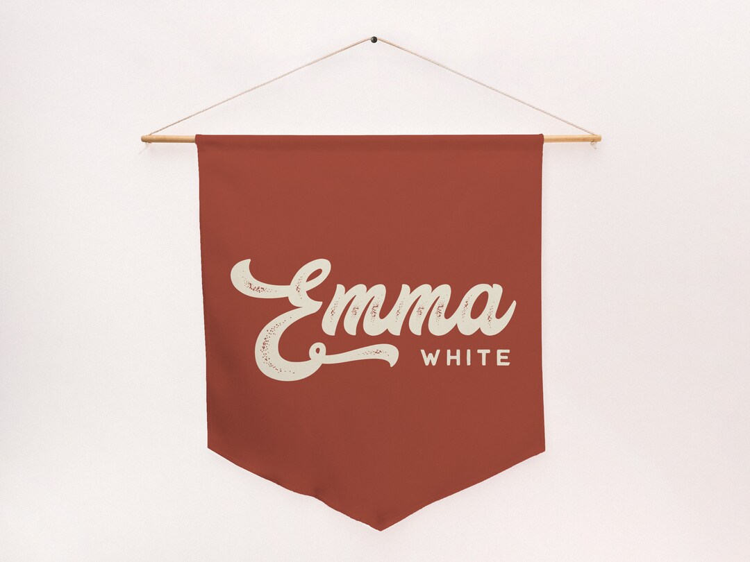 Custom Retro Name Banner Custom Pennant Personalized Name - Etsy