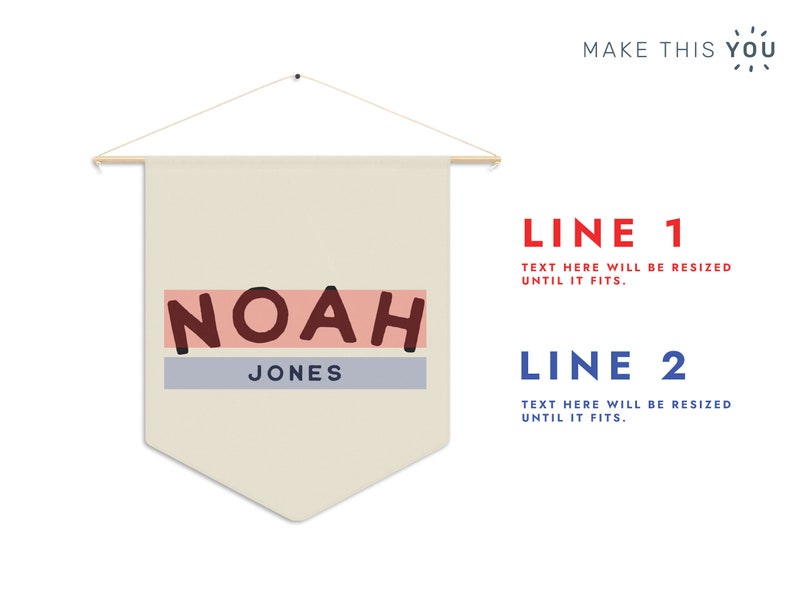 Custom Name Banner Custom Pennant Personalized Name Wall - Etsy