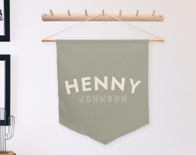 Bub Pennant Gold Mini Wall Hanging Canvas Flag Small Wall Banner Kids ...