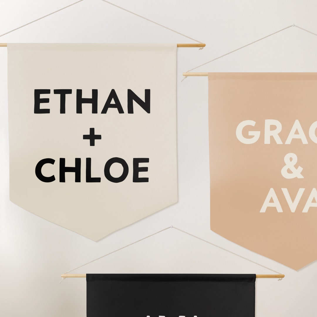 Custom Name Banner | Couple Names | Custom Pennant | Personalized Name ...