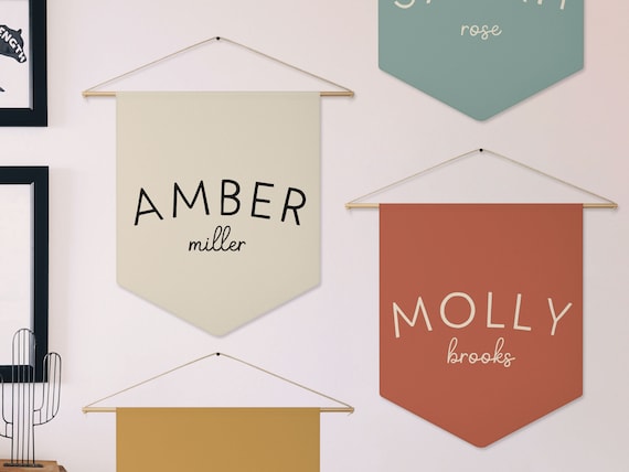 Custom Name Banner Custom Pennant Personalized Name Wall - Etsy