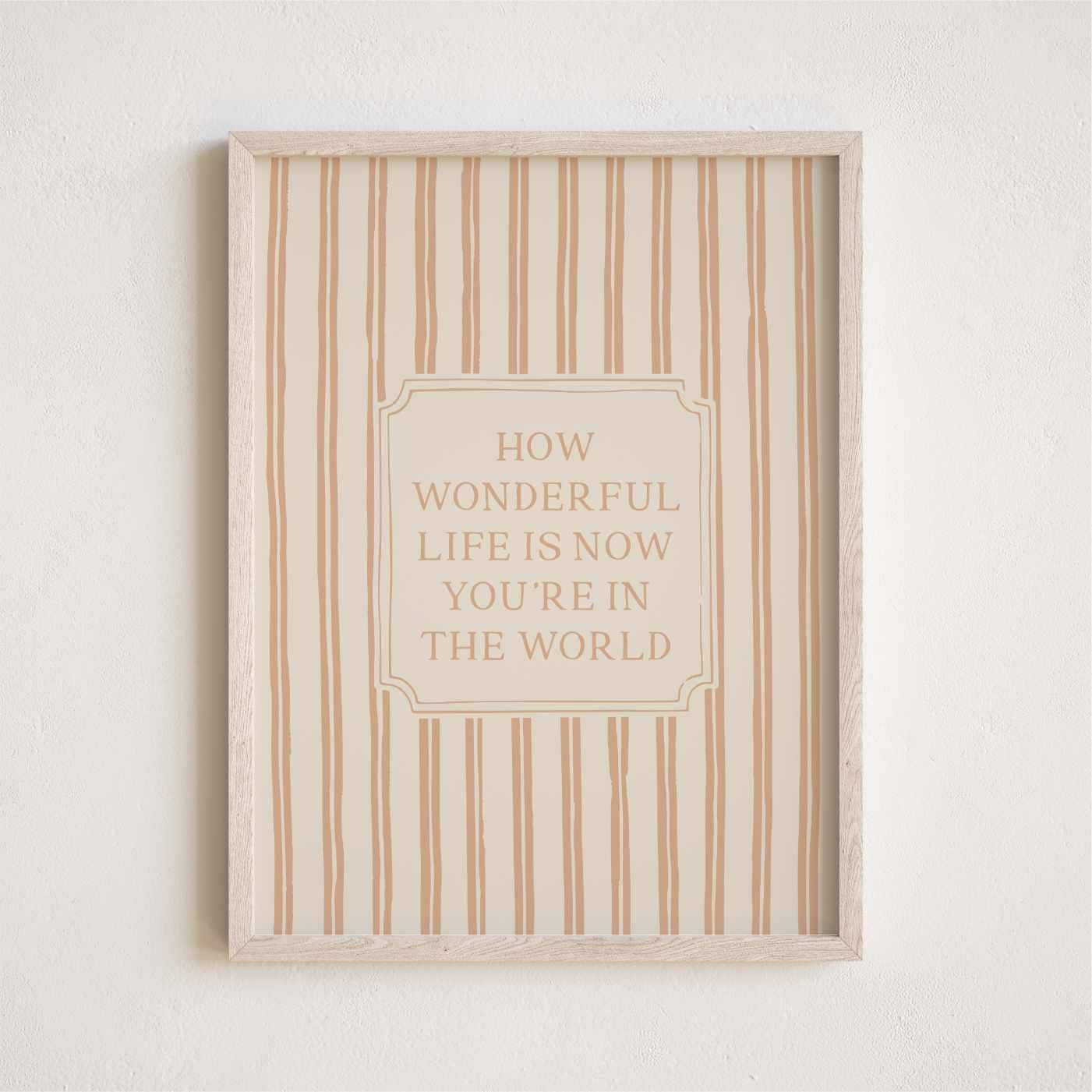 How Wonderful Life is Nursery Art Print – Sweet Quote Wall Decor for ...