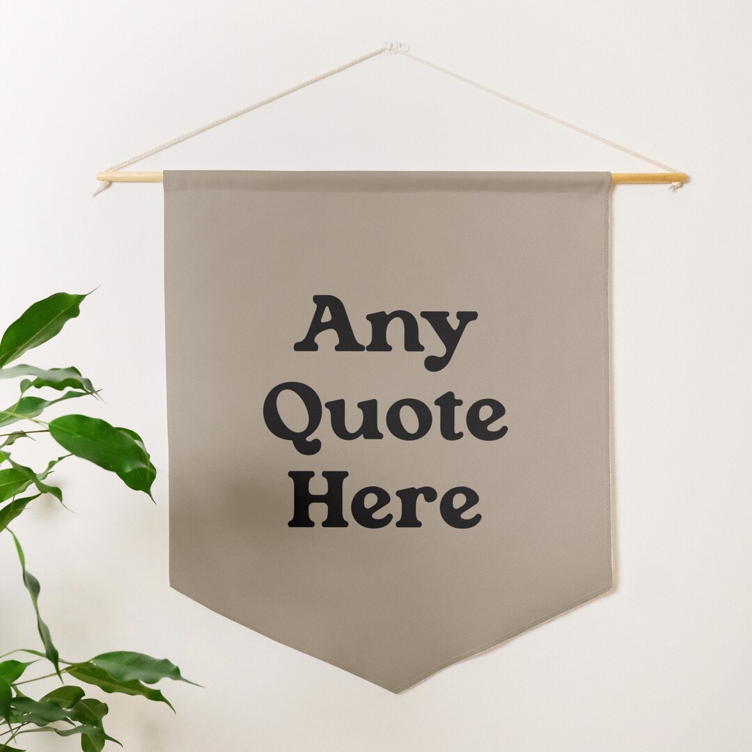 Custom Quote Banner Custom Pennant With Any Quote in Retro Style Font ...