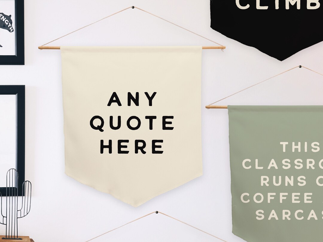 Custom Quote Banner Custom Pennant With Any Quote in Rustic - Etsy