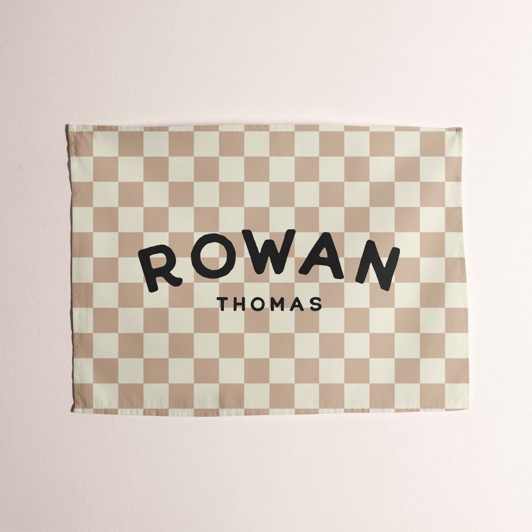 Name Tapestry, Checkered Wall Flag Perfect for Kids Room, Baby Room or ...