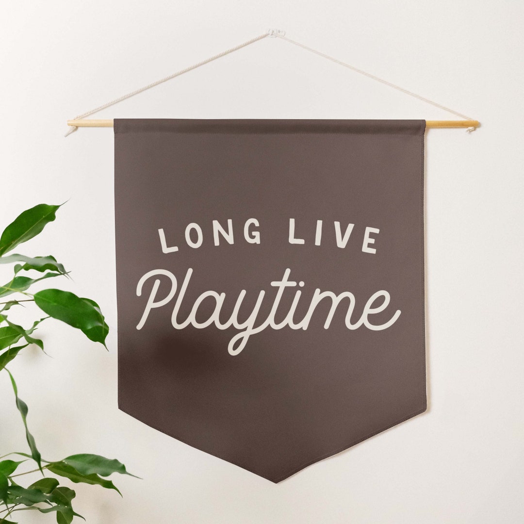 Long Live Playtime Pennant Nursery Banner - Kids Room Wall Decor ...