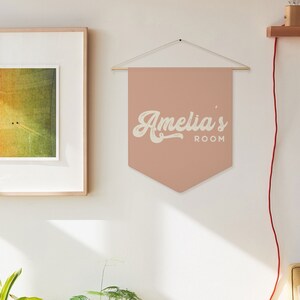 Custom Retro Name Banner Custom Pennant Personalized Name - Etsy