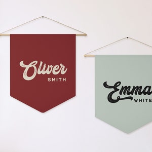 Custom Retro Name Banner Custom Pennant Personalized Name - Etsy