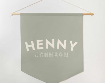 Pick Color | Custom Name Banner | Custom Pennant | Personalized Name ...