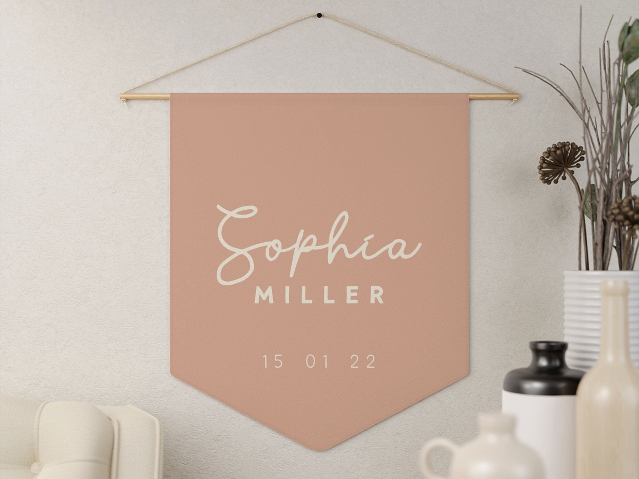 Custom Name & Date Banner Custom Pennant Personalized Name - Etsy