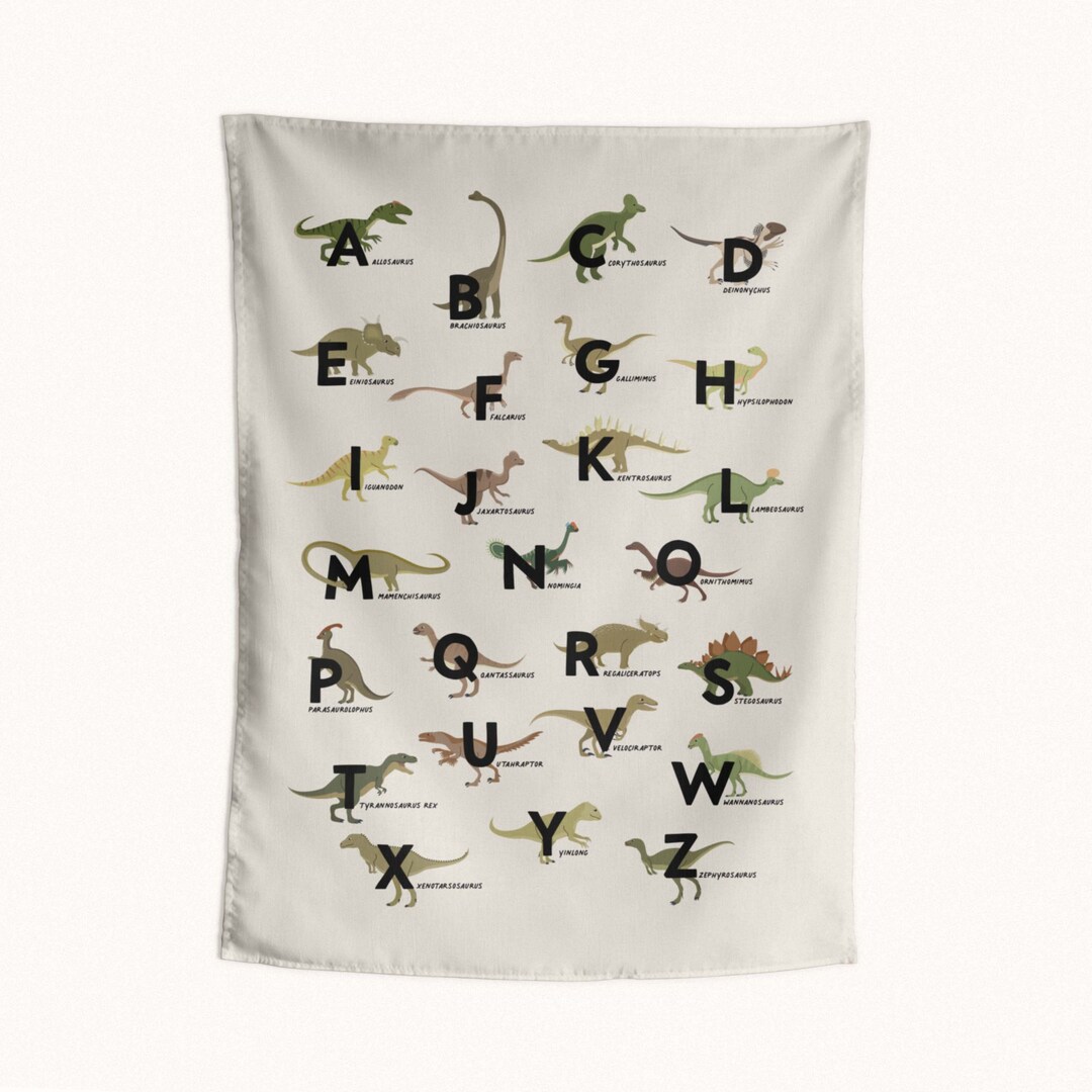 Dinosaur Alphabet Tapestry for Nursery or Playroom Wall Art ...