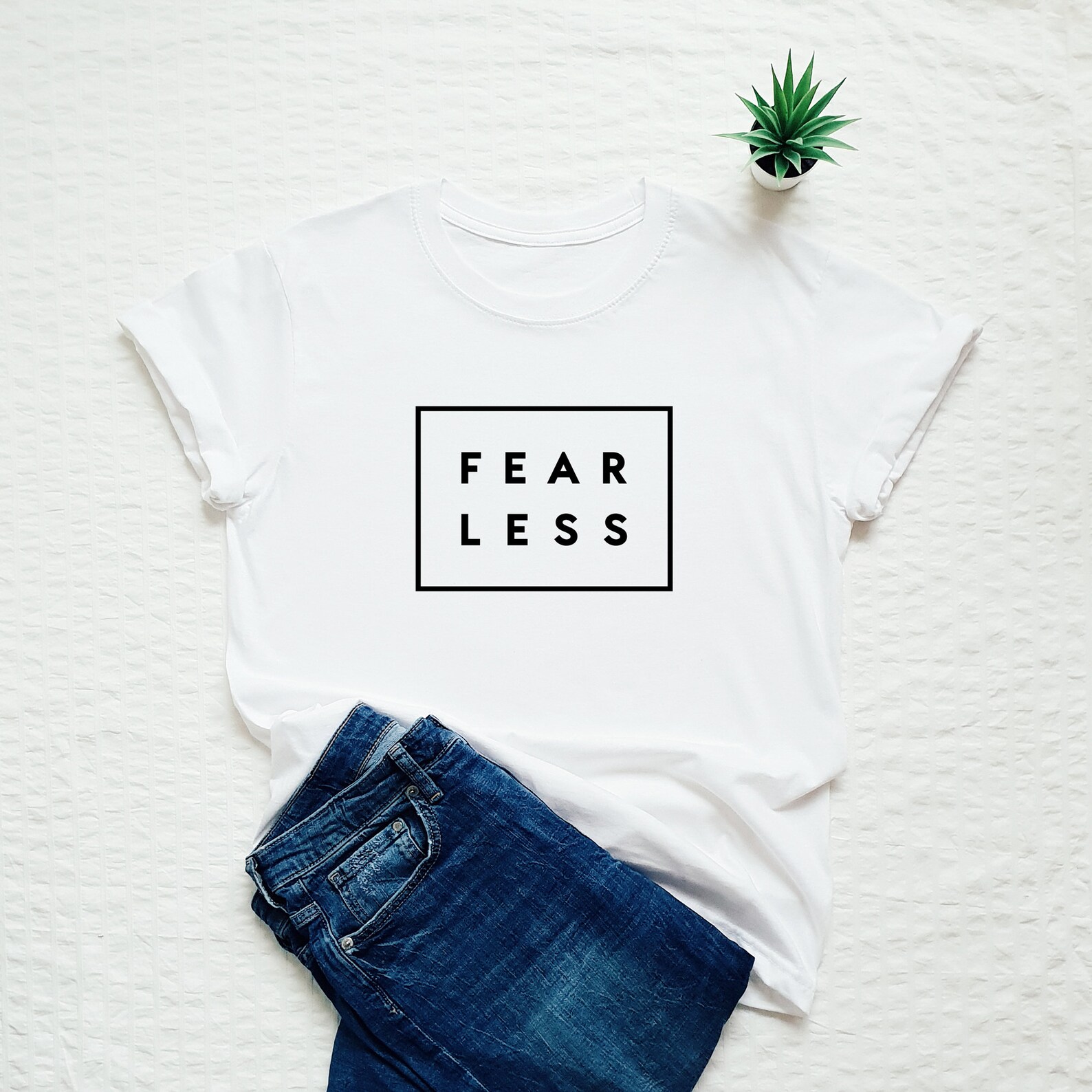 Fear Less Shirt Fearless Tshirt Be Brave No Fear Positive | Etsy